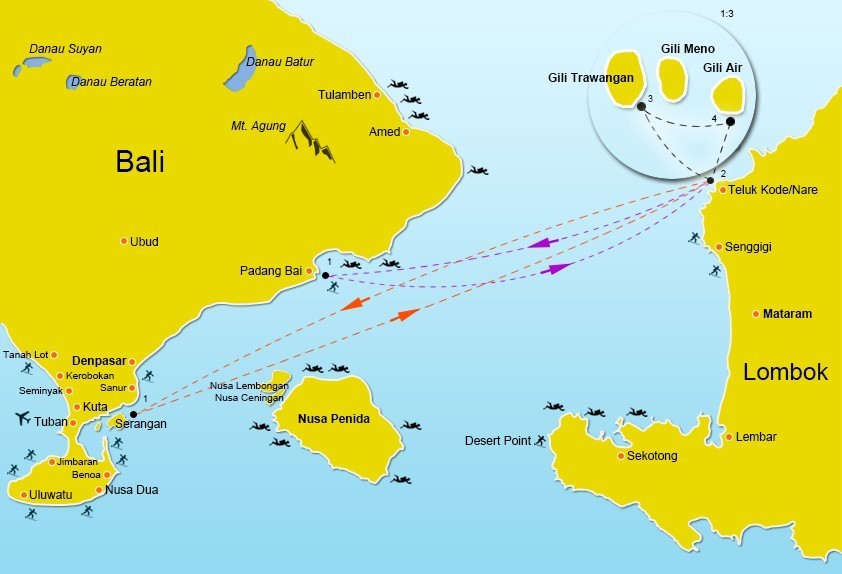 Gili Gili fast boat from Serangan and Padang Bai to the Gili islands ...